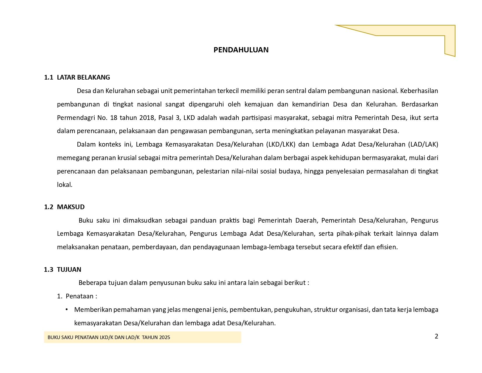 Buku Saku Penataan LKD - DPMD